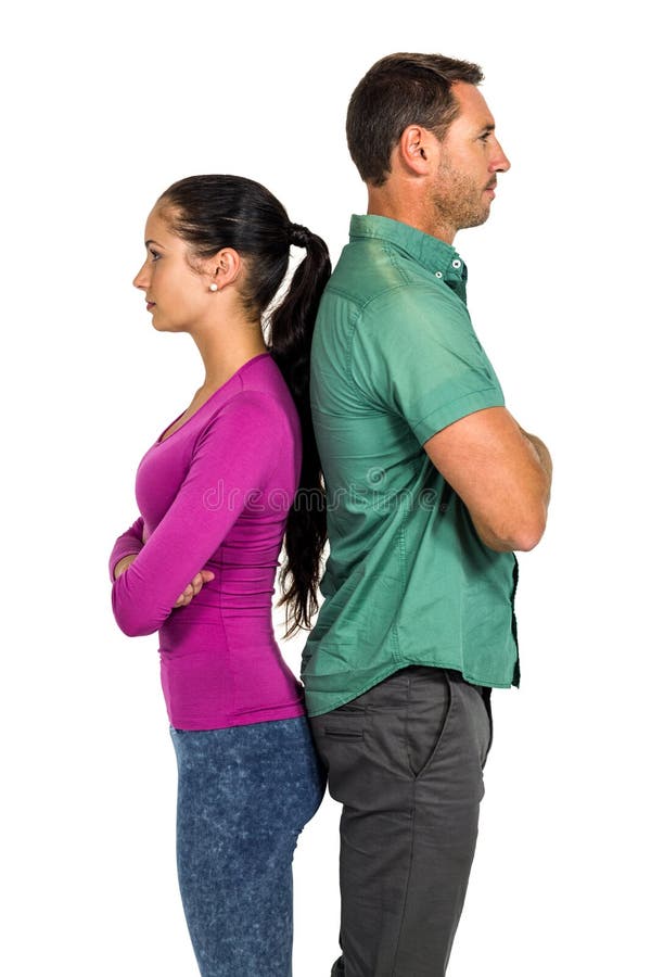 Couple Standing Back To Back Stock Image - Image of disagreement ...