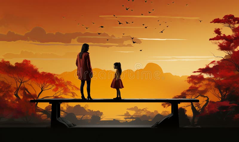 Couple Standing on Top of Bridge Stock Photo - Image of steel, support ...