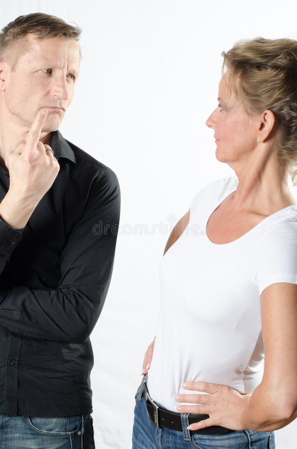 Couple Standing Up and Arguing Stock Image - Image of argueing, ager ...