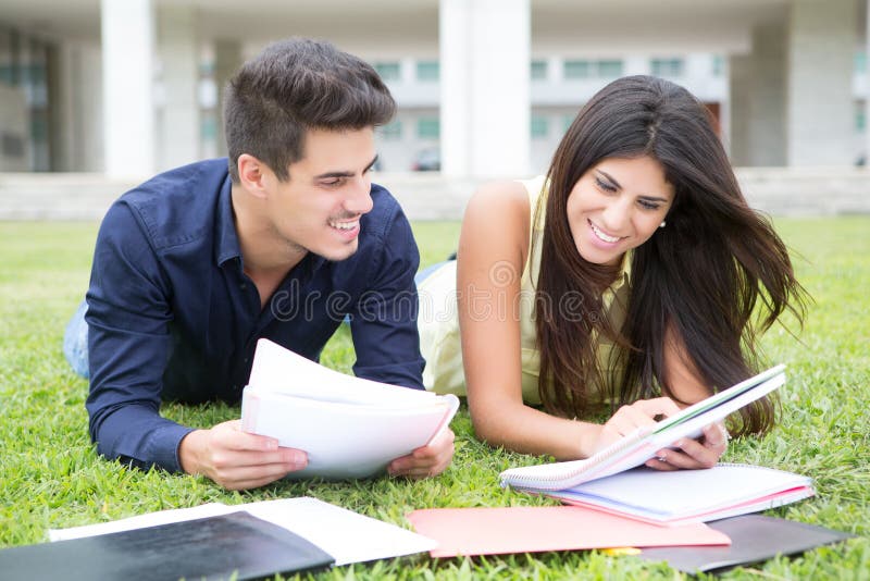 Couple of Students stock image. Image of friendship, group - 43643079