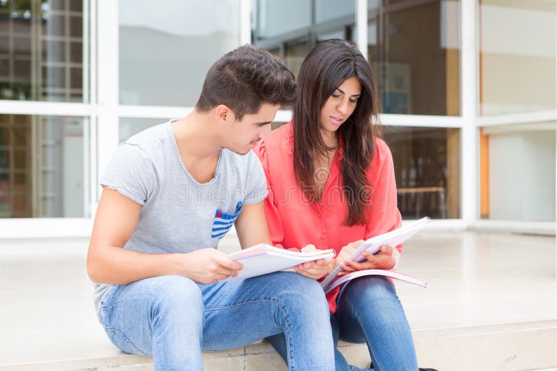 Couple of Students stock image. Image of friendship, adult - 43643373