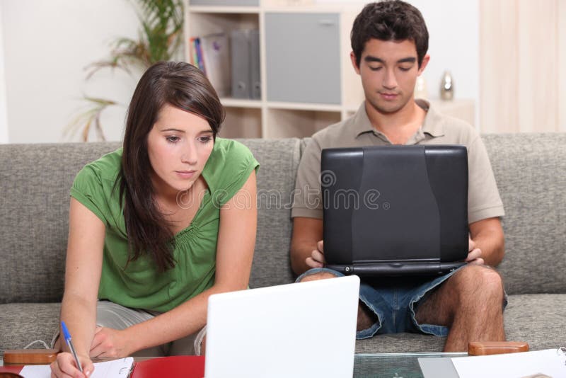 Couple studying stock image. Image of notepad, college - 27918653
