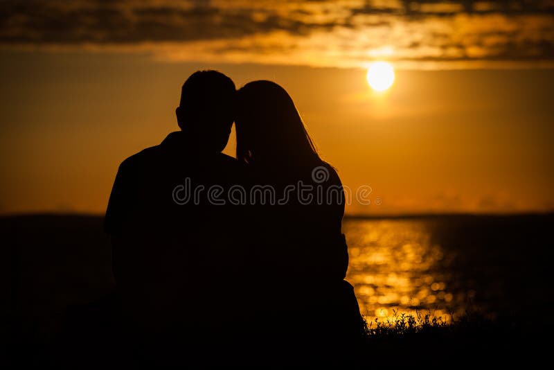 Couple on sunset stock photo. Image of couple, beautiful - 46012890