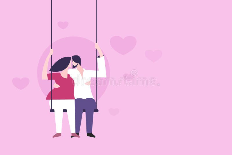 Romantic Couple Inside a Love Sign Stuck with an Arrow Stock Vector ...