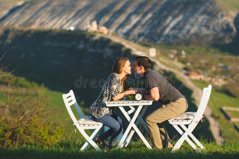 Couple at Table stock image. Image of people, happiness - 57169019