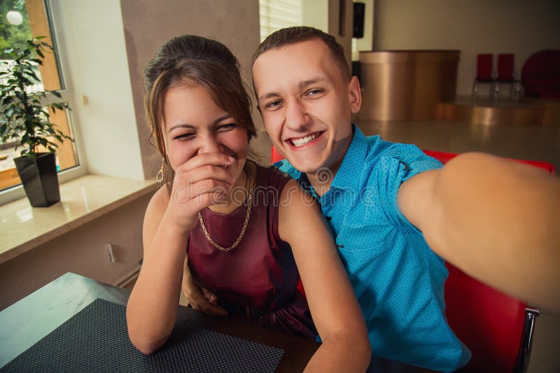 Couple at the table stock photo. Image of cafe, equipment - 60099488