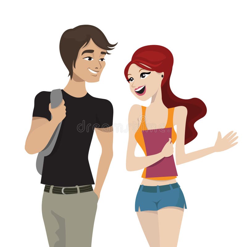 Couple Talking with Tangled Tongues Stock Vector - Illustration of ...