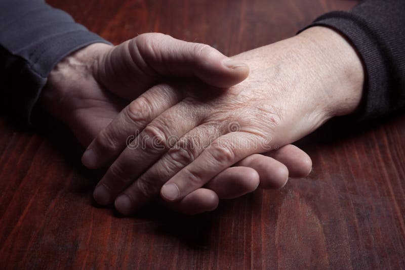 Two Senior Citizens Holding Hands Stock Photo - Image of hands ...