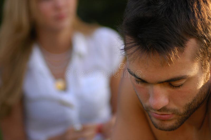Couple thinking stock photo. Image of romantic, chest - 17092634