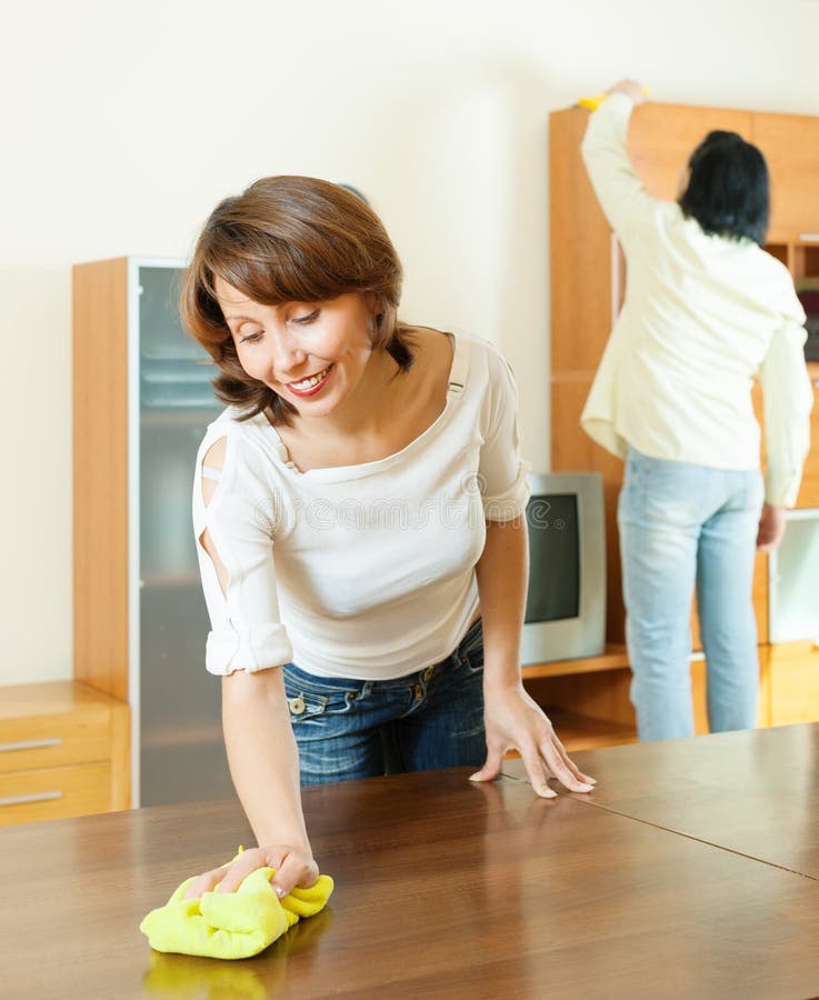 Couple Together Doing Chores at Home Stock Photo - Image of girl, home ...