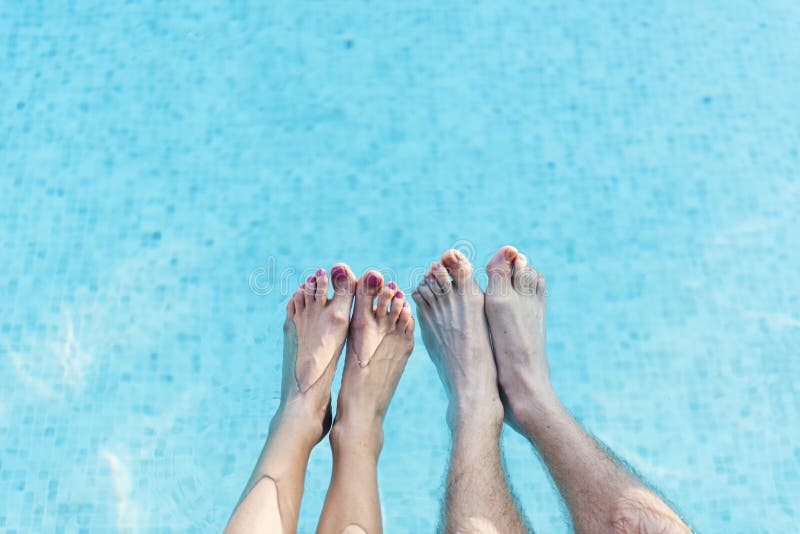 Couple Together Foot Pool Concept Stock Photos - Free & Royalty-Free ...