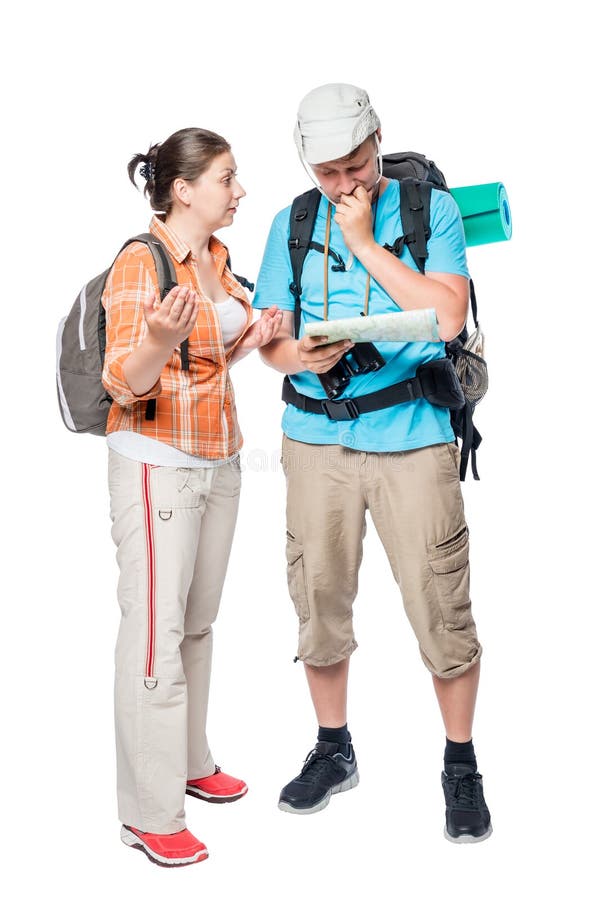 Tourists Arguing Where To Go. Friends Lost In City Stock Image - Image ...