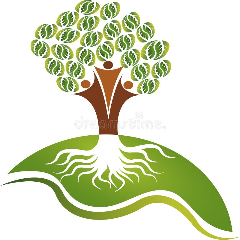 Tree and Its Roots in Yin Yang Symbol Stock Vector - Illustration of ...