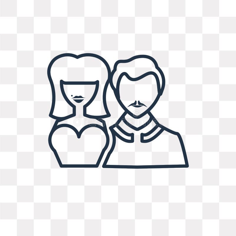 Couple Vector Icon Isolated on Transparent Background, Linear Co Stock ...