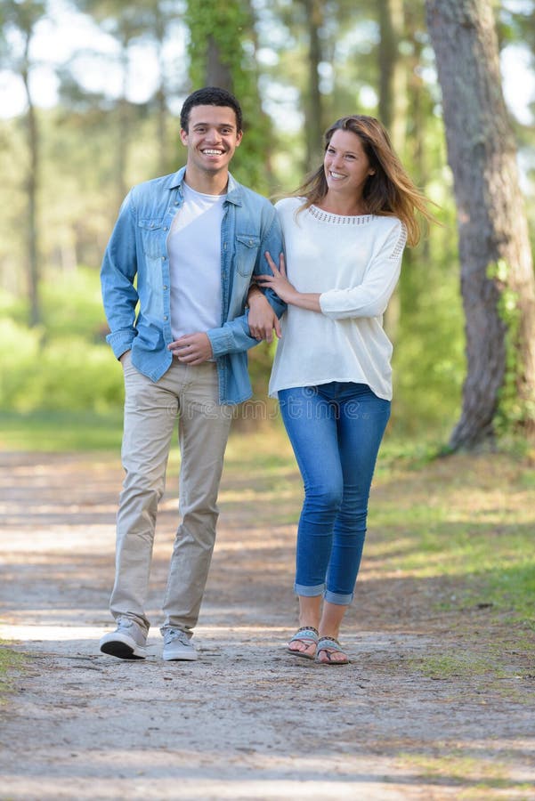 Couple Walk Forest Love Concept Stock Image - Image of freespace, beautiful: 271108773
