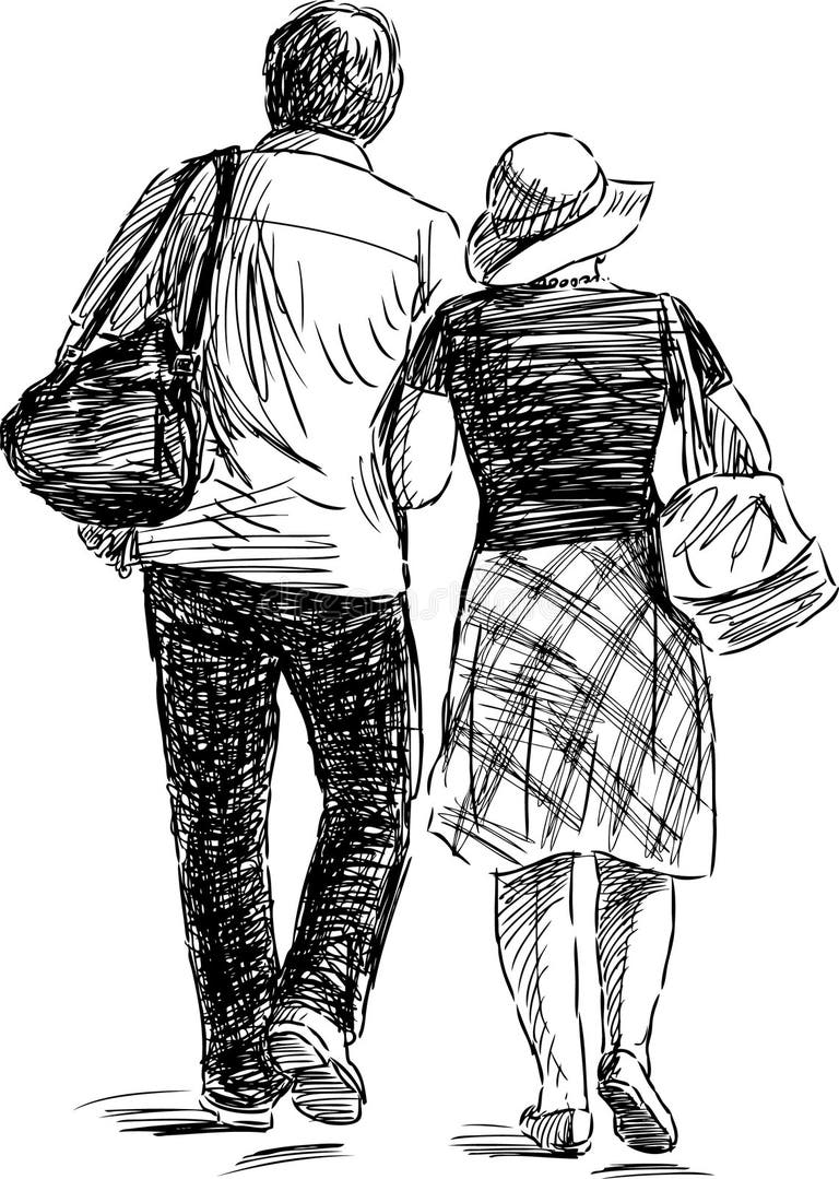 Sketch Man Walking Back Stock Illustrations – 537 Sketch Man Walking ...