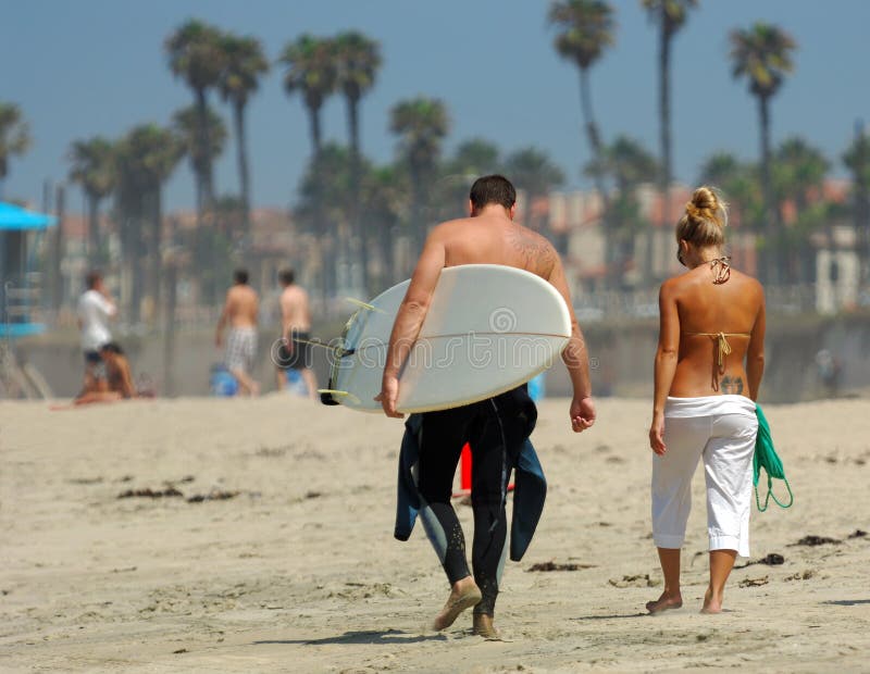 Couple Walking Along Beach editorial image. Image of surfboard - 2734770 Couple Walking Along Beach editorial image. Image of surfboard - 2734770