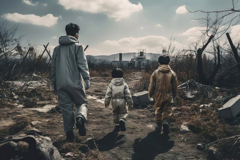 A Couple Walking through a Desolate Post-apocalyptic Wasteland Created ...