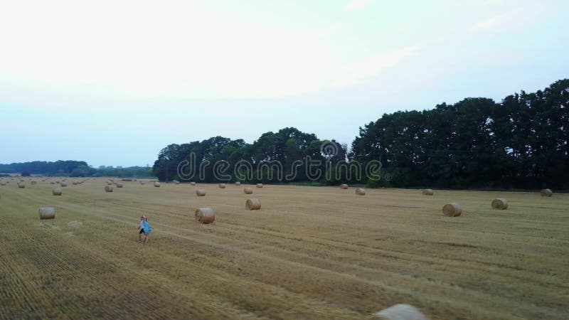Couple Walking Near Haystack Stock Footage - Video of love, smiling ...