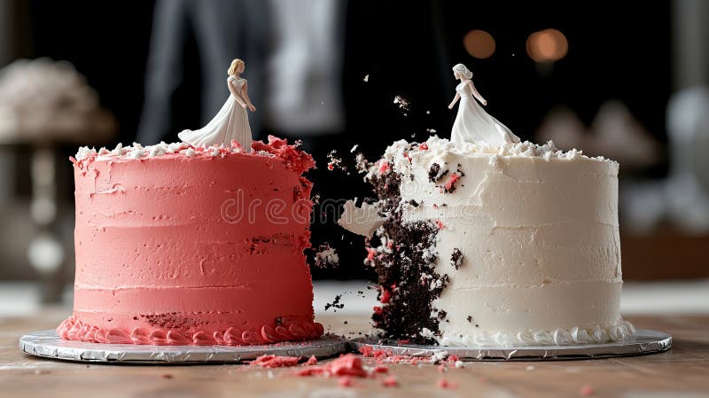 A Couple of Wedding Cakes that are Sitting on a Table Stock Photo ...