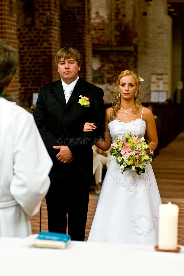 Couple at wedding ceremony stock image. Image of father - 7161663