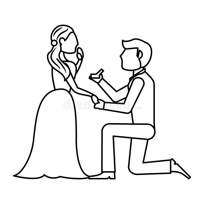 Wedding Couple Outline Stock Illustrations – 8,934 Wedding Couple ...