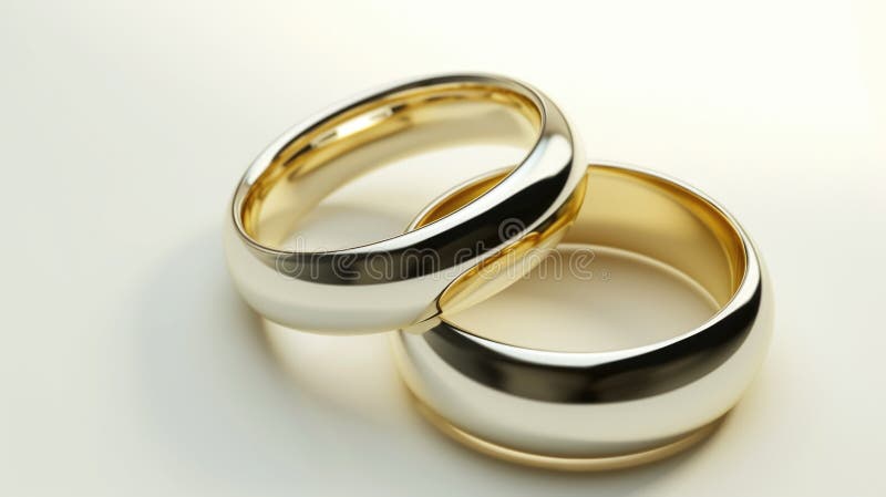 A Couple of Wedding Rings Sitting on Top of Each Other Stock Photo ...