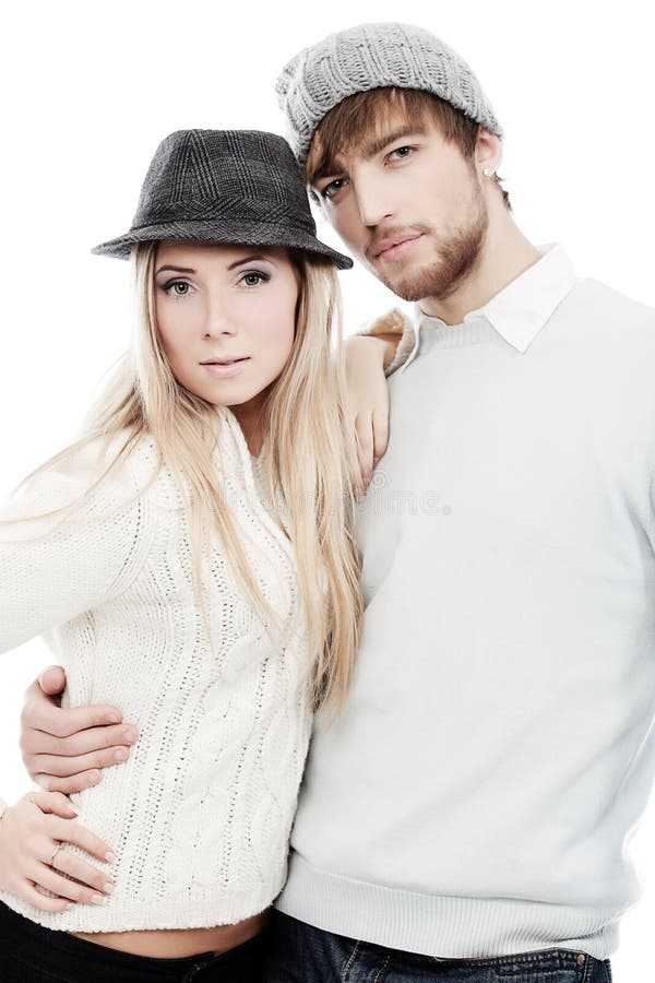 Couple in white stock image. Image of emotion, lifestyle - 12187677