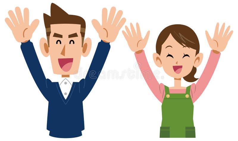 A couple who rejoice stock vector. Illustration of success - 136052918