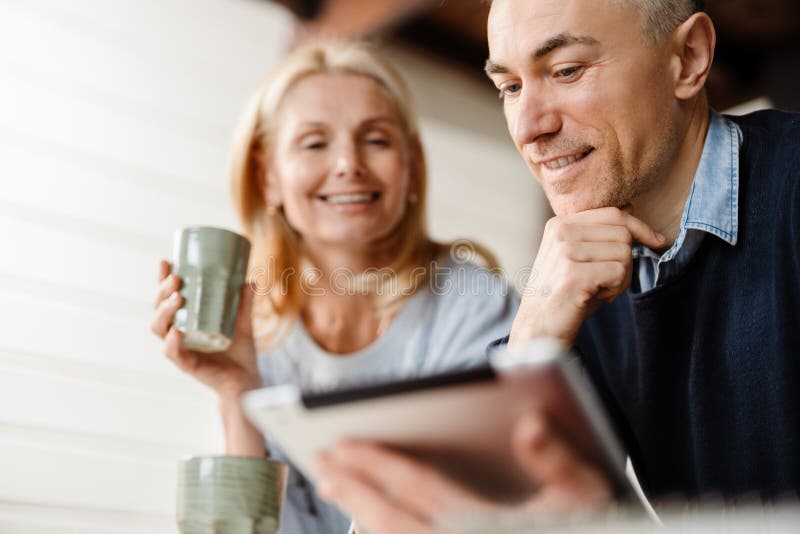 Couple Wife and Husband Having Breakfast Stock Image - Image of family ...