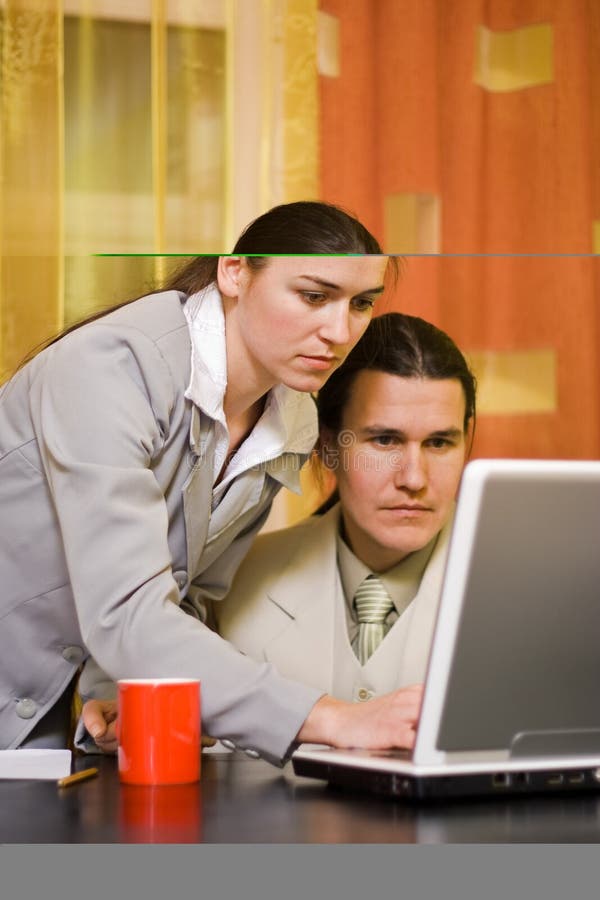 Couple working stock photo. Image of task, office, device - 3933566