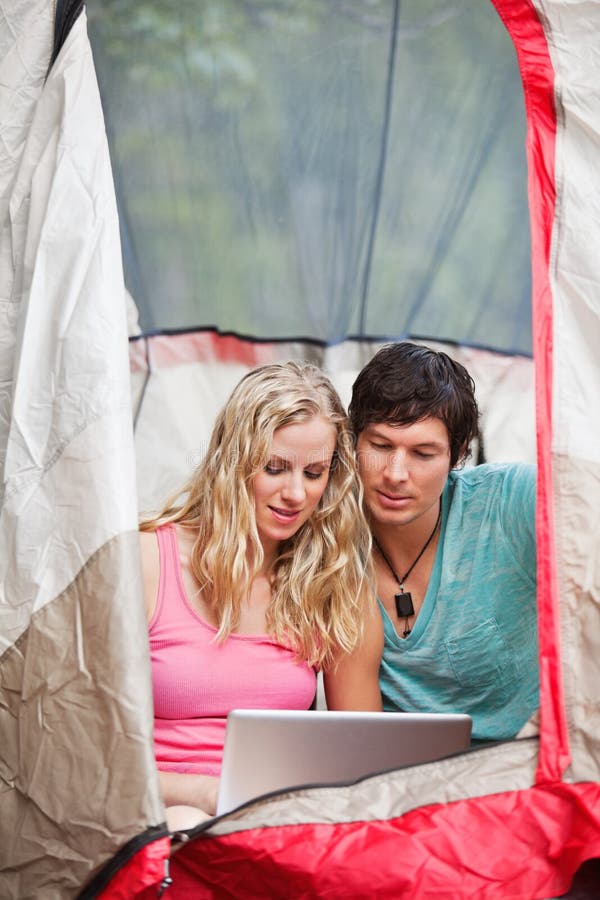 Camping Computer stock image. Image of computer, friendship - 10932745