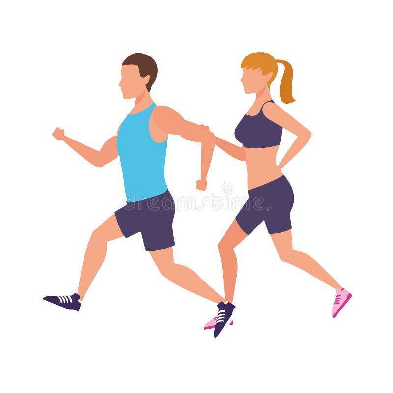 Couple working out stock vector. Illustration of sportive - 142093977