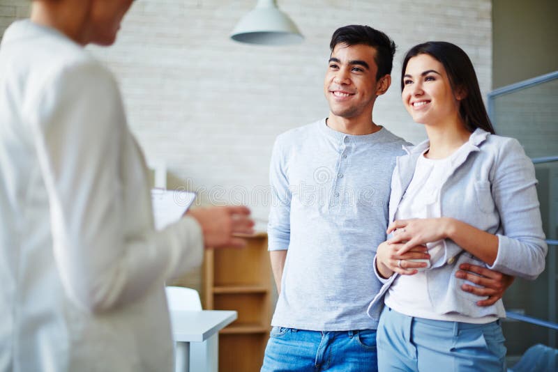 Couple Working with Realtor Stock Image - Image of residential, house ...
