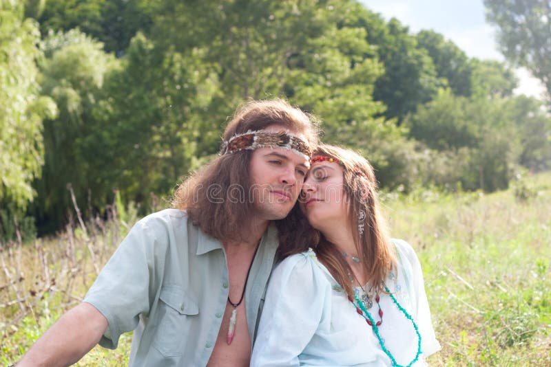 Young Hippie Couple Stock Image Image Of Outdoors Young 32363575