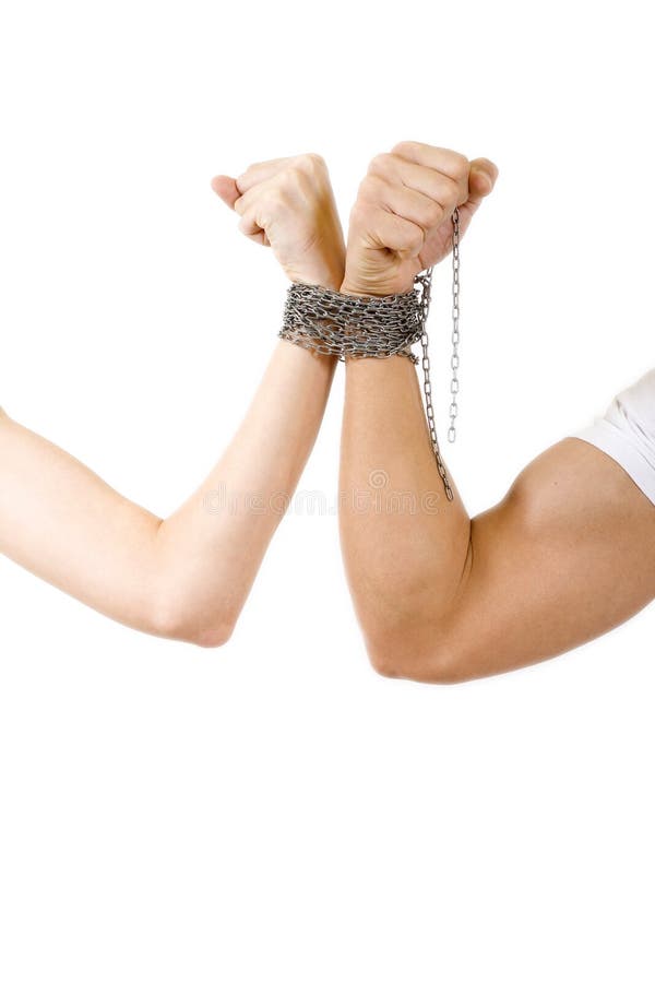 Couple of Young People Chained Together Stock Image - Image of life ...