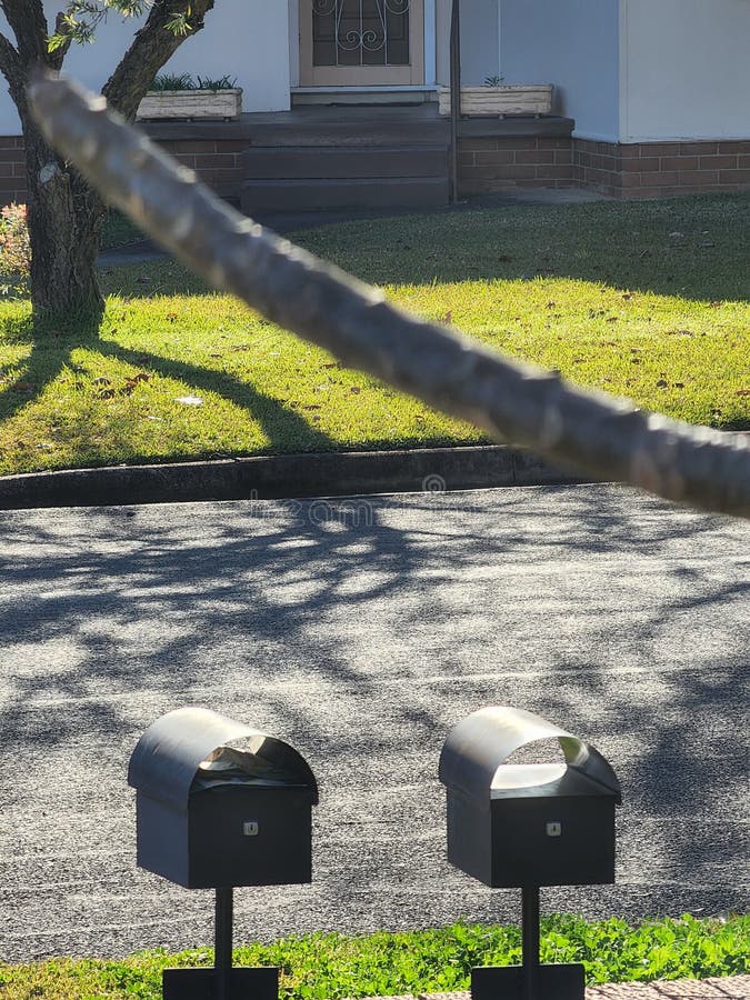 Coupled Mailbox on the Side of the Street Stock Image - Image of ...