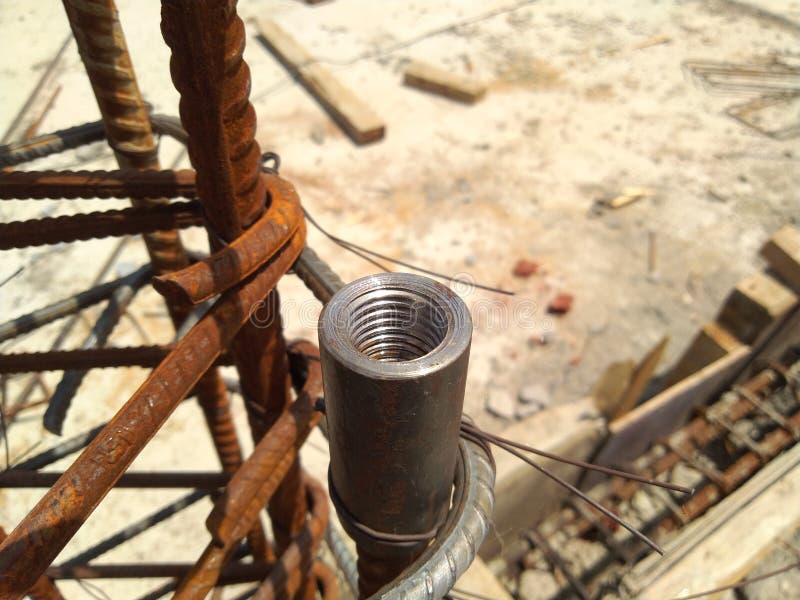 Coupler Used in the Reinforcement of Column at the Construction Site ...