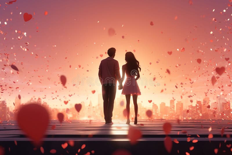 Couples Celebrating Milestone Moments Surrounded Stock Illustration ...