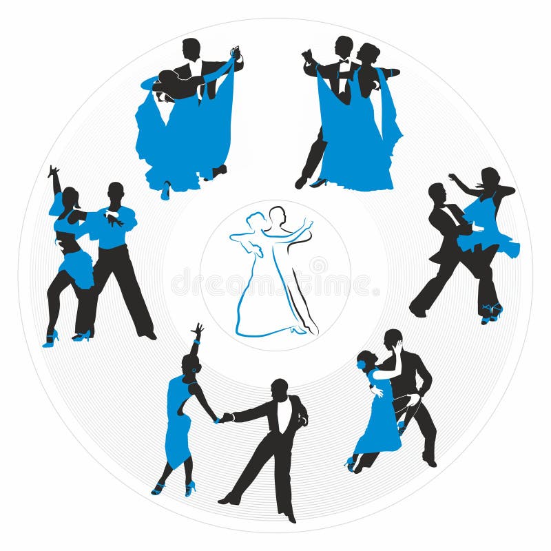 Outline of dancing couples stock vector. Illustration of dancing - 40947251