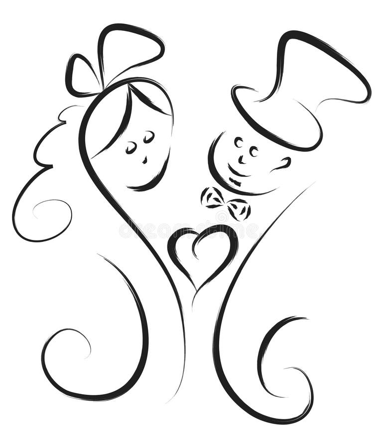 Couples De Mariage Illustration De Vecteur Illustration Du Contour
