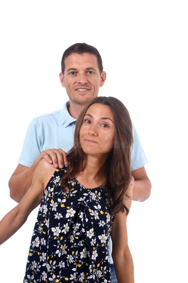Couples De Quarante Ans Sur Le Fond Blanc Image stock - Image du gens ...