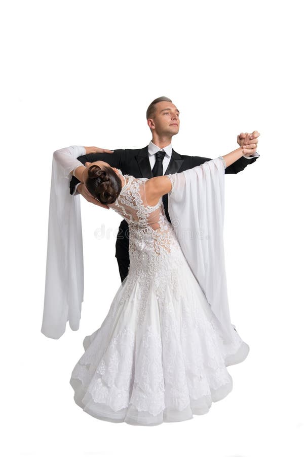 Couples De Salle De Bal De Danse Dans Une Pose De Danse Image stock ...
