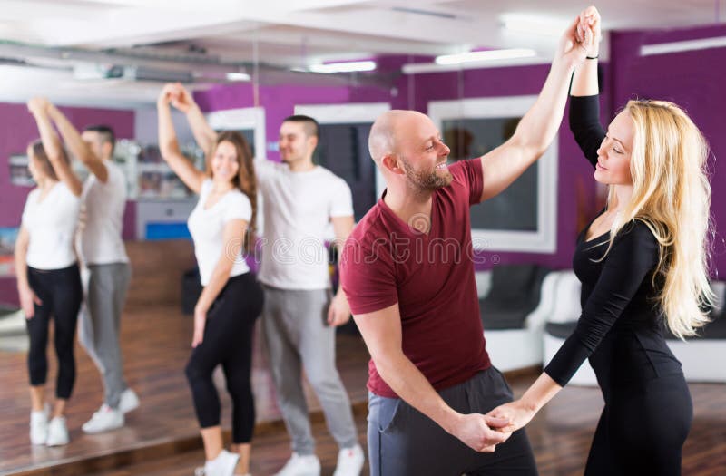 Couples Enjoying of Partner Dance Stock Photo - Image of lindy, hustle ...