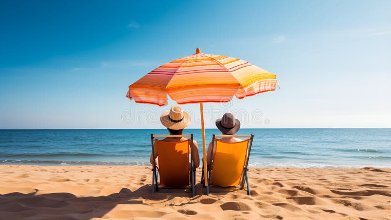 Couples Enjoying Their Summer on the Beach Ideal for Summer Themed ...