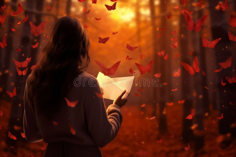 Couples Exchanging Heartfelt Letters and Stock Illustration ...