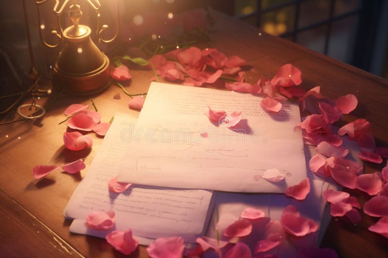 Couples Exchanging Heartfelt Letters and Stock Illustration ...