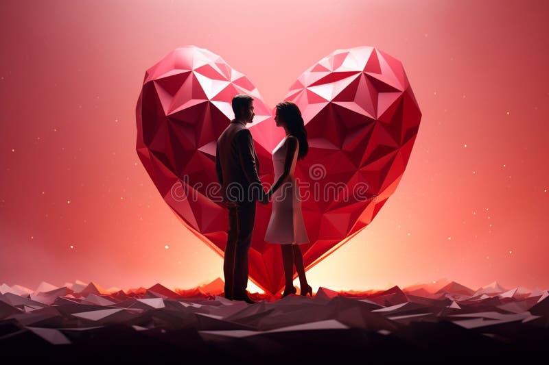 Couples Expressing Love through HeartShaped Stock Illustration ...