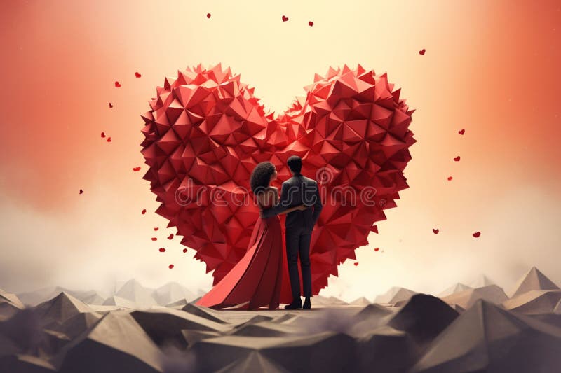 Couples Expressing Love through HeartShaped Stock Illustration ...