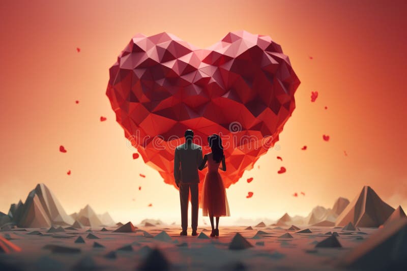 Couples Expressing Love through HeartShaped Stock Illustration ...
